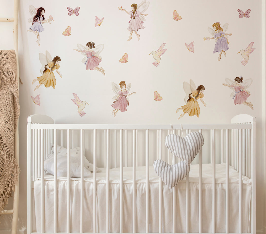 Fairy Wall Decals – Removable Mini Village for Kids’ Rooms – Tiny Haven